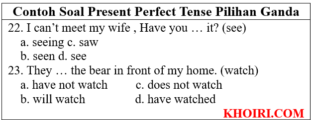 23 Contoh Soal Present Perfect Tense Pilihan Ganda dan Jawabannya ⋆ ...