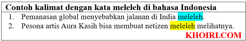 21 Contoh Kalimat Meleleh di Bahasa Indonesia ⋆ Khoiri.com