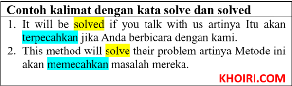 Solve, Solved, Solved Artinya, Penggunaan dan Perbedaannya ⋆ Khoiri.com