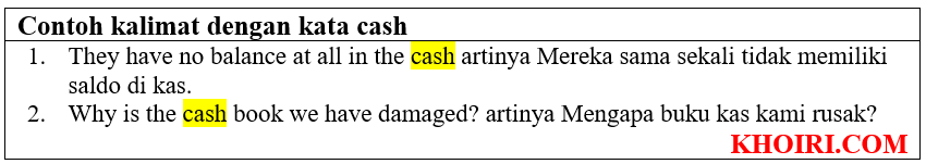 23 Contoh kalimat dengan kata cash ⋆ Khoiri.com