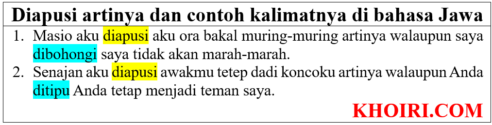 Diapusi artinya dan contoh kalimat di bahasa Jawa ⋆ Khoiri.com