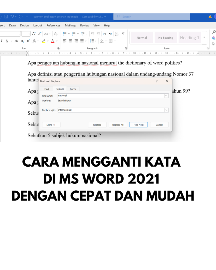 Cara Mengatur Jarak Tab (tabulasi) di MS Word 2021 ⋆ Khoiri.com