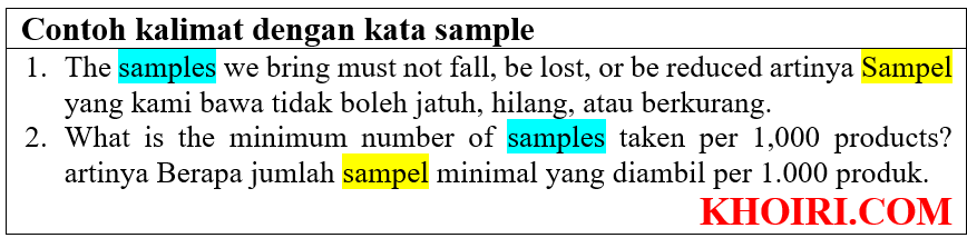 18 Contoh kalimat dengan kata sample ⋆ Khoiri.com