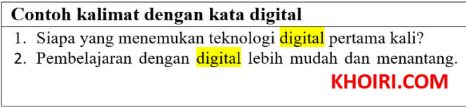 25 Contoh kalimat dengan kata digital ⋆ Khoiri.com